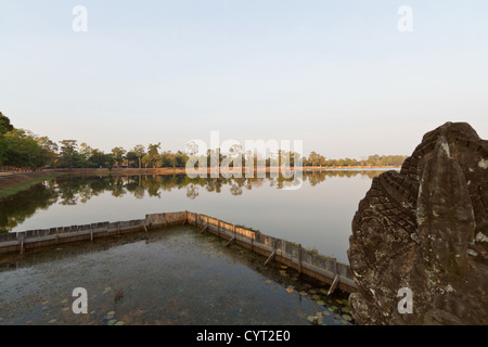 Lake on the Compound of the Angkor Temple Park, Cambodia Stock Photo ...