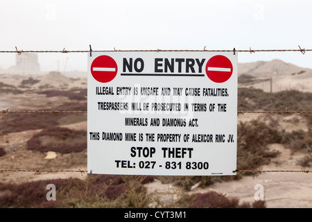 mining area sign no entry Stock Photo - Alamy