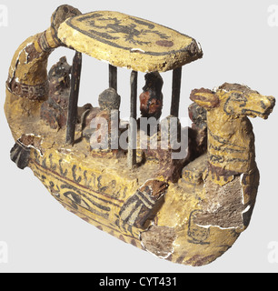 An Egyptian funeral boat, Late Period, 7th to 1st century B.C. Wood ...