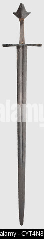 A Central European knightly sword, circa 1250. A double-edged blade ...