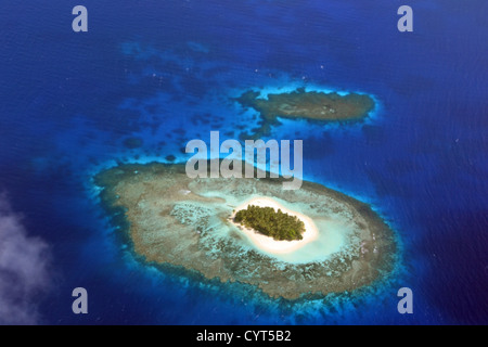 Micronesia, Aerial view of island near Ulithi Yap State; Losiep Atoll ...