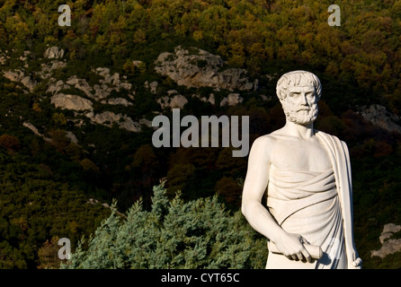 Aristotle statue located at Stageira of Greece (birthplace of the ...
