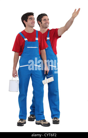 Two male decorators Stock Photo - Alamy
