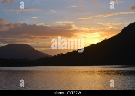 Sunset over lagoon, Pohnpei, Federated States of Micronesia Stock Photo ...