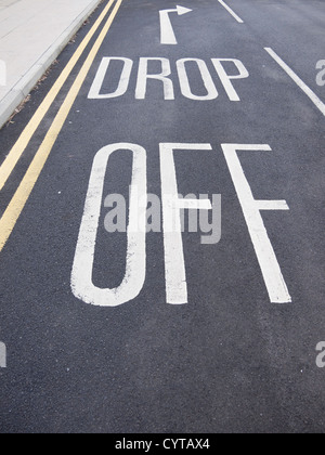 Drop Off sign road marking at a hospital to indicate a short term ...