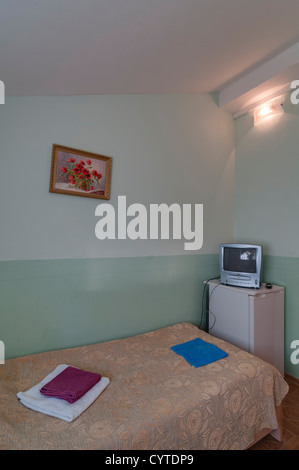 cheap camping interiors motel hotel soviet russia Stock Photo - Alamy