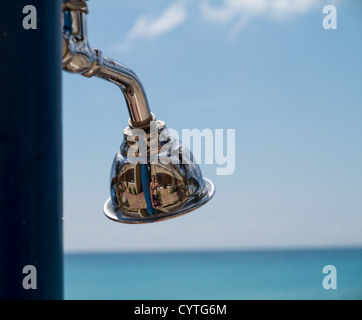 Chrome hygienic shower close-up Stock Photo - Alamy