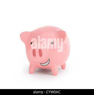 Pink piggy bank, savings concept. 3d rendering Stock Photo - Alamy