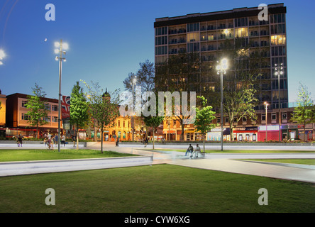 General Gordon Place, Woolwich, UK. A modern, landscaped town square ...