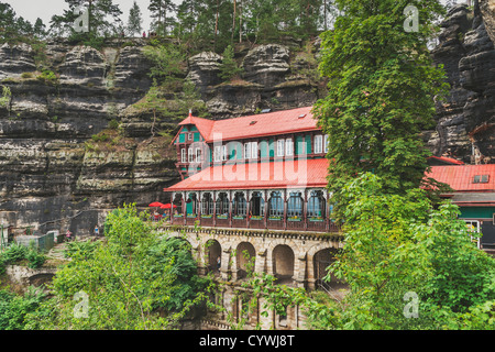 Hotel Sokoli hnizdo, Falcons nest with the Pravcicka brana Pravcice ...