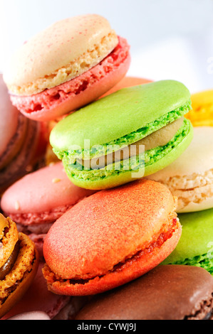 Stacked macaroons on white Stock Photo - Alamy