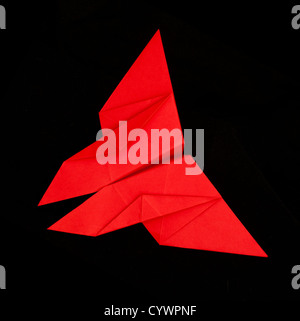Red butterfly. Folded origami style Stock Photo - Alamy