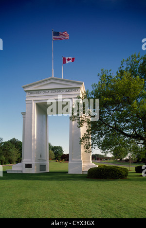 Peace Arch monument at Peace Arch provincial park at the Canada US ...