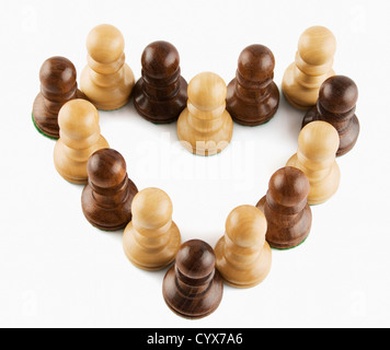 Heart shape formed with chess pieces Stock Photo - Alamy