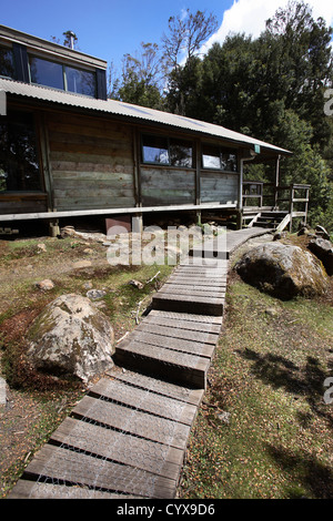 Australia, Tasmania, Overland Track. Hut in 'Cradle Mountain-Lake St ...