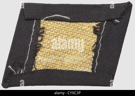 Collar patch for enlisted men of the "Waffen SS", of black wool glued ...