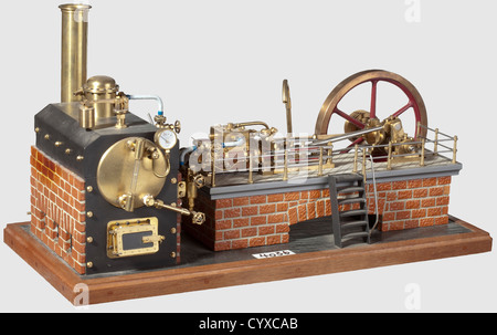 A well engineered model of a single cylinder portable steam-engine, in ...