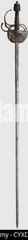 A German Pappenheim rapier,circa 1640 Double-edged blade,inscribed "GIO ...