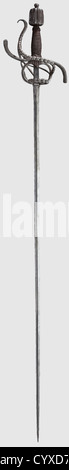 A German rapier, 1st half of 17th century Sturdy thrusting blade with ...