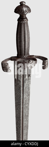 A dagger, in the style of the 17th century Strong, double-edged blade ...