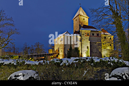 Germany, Bavaria, View of Wernberg castle at night Stock Photo - Alamy