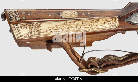 A small flintlock rifle,Saxon/Bohemian,circa 1700.Octagonal barrel ...