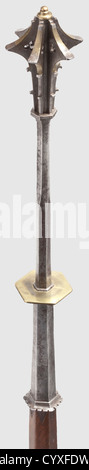 A German gothic mace,circa 1480 Six-sided striking head with broadly ...