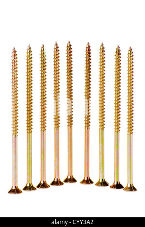 Several skrews over white background Stock Photo - Alamy