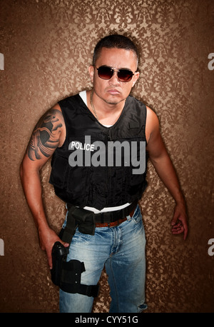 macho one handsome officer alone lonely police man male masculine ...