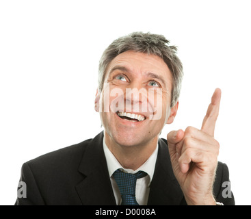 handsome intelligent old man in business suit holding glasses and ...