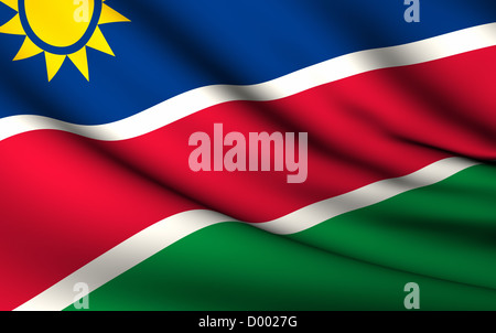Flying Flag of Namibia - All Countries Collection. Flag, flagstaff ...