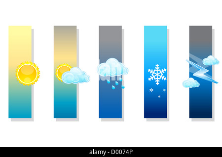 illustration of types of weather on white background Stock Photo - Alamy
