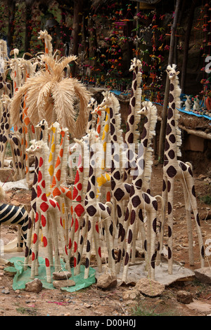 Malagasy Straw Animals. Antsirabe, Madagascar, Africa Stock Photo - Alamy