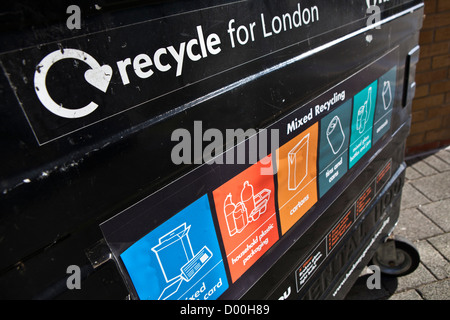 Recycling bins for mixed items (paper, glass, plastic etc) in Hackney ...