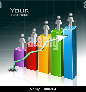 illustration of human icon on bar graph Stock Photo - Alamy