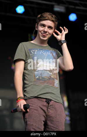 Nathan Sykes of boy band The Wanted at the group's signing of its new ...