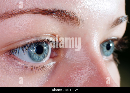 Pretty blue eyes. Macro of a human blue eye of a caucasian male Stock ...