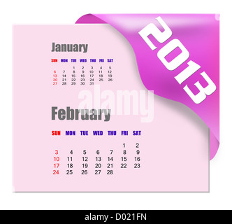 February calendar 2013 Stock Photo - Alamy
