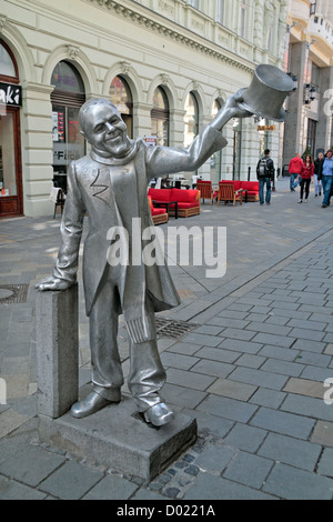 "Schöne Náci", a street art sculpture depicting Ignác Lamár, a popular ...
