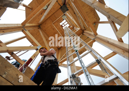 GERMANY Hannover, Timbertower GmbH, construction of 100 metre high ...