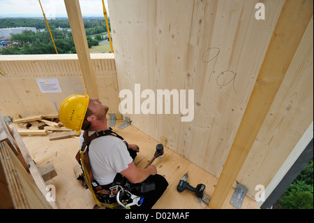 GERMANY Hannover, Timbertower GmbH, construction of 100 metre high ...