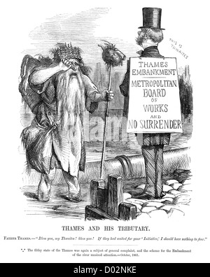 The Thames Embankment, 19th century, River Thames in central London ...