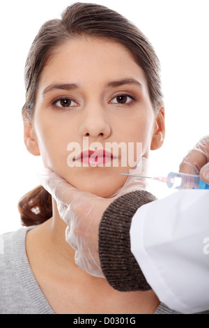 Doctor giving botox treatment for facial rejuvenation to a man Stock ...