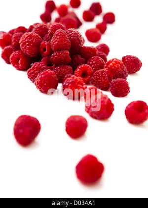 Fresh Raspberry over white background Stock Photo - Alamy