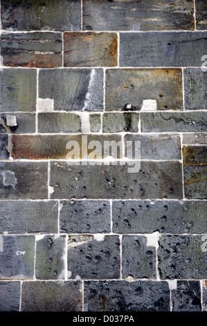 Wall of the old church. Background from brown bricks. Stone pattern ...