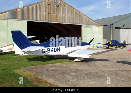 A Robin DR400/120 Petit Prince light aircraft departs Headcorn ...