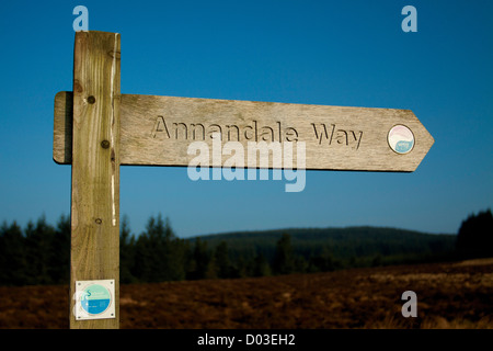 Annandale Way signpost near Annanhead Hill, Galloway Stock Photo - Alamy