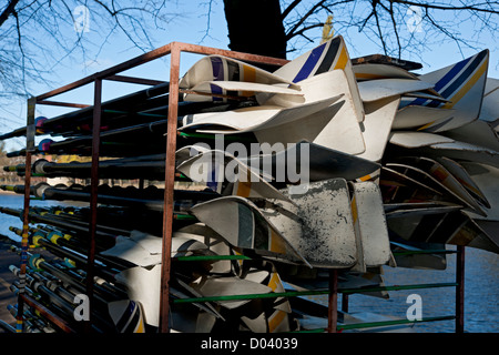 A rack of rowing oars Stock Photo - Alamy