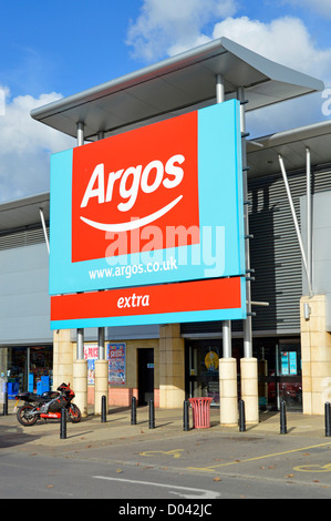 Argos Extra Store shop sign logo signage Brand Stock Photo - Alamy