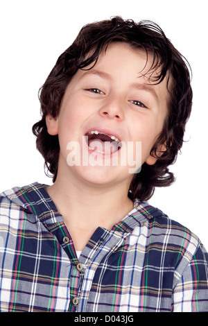 Smiling child without teeth isolated on white background Stock Photo ...